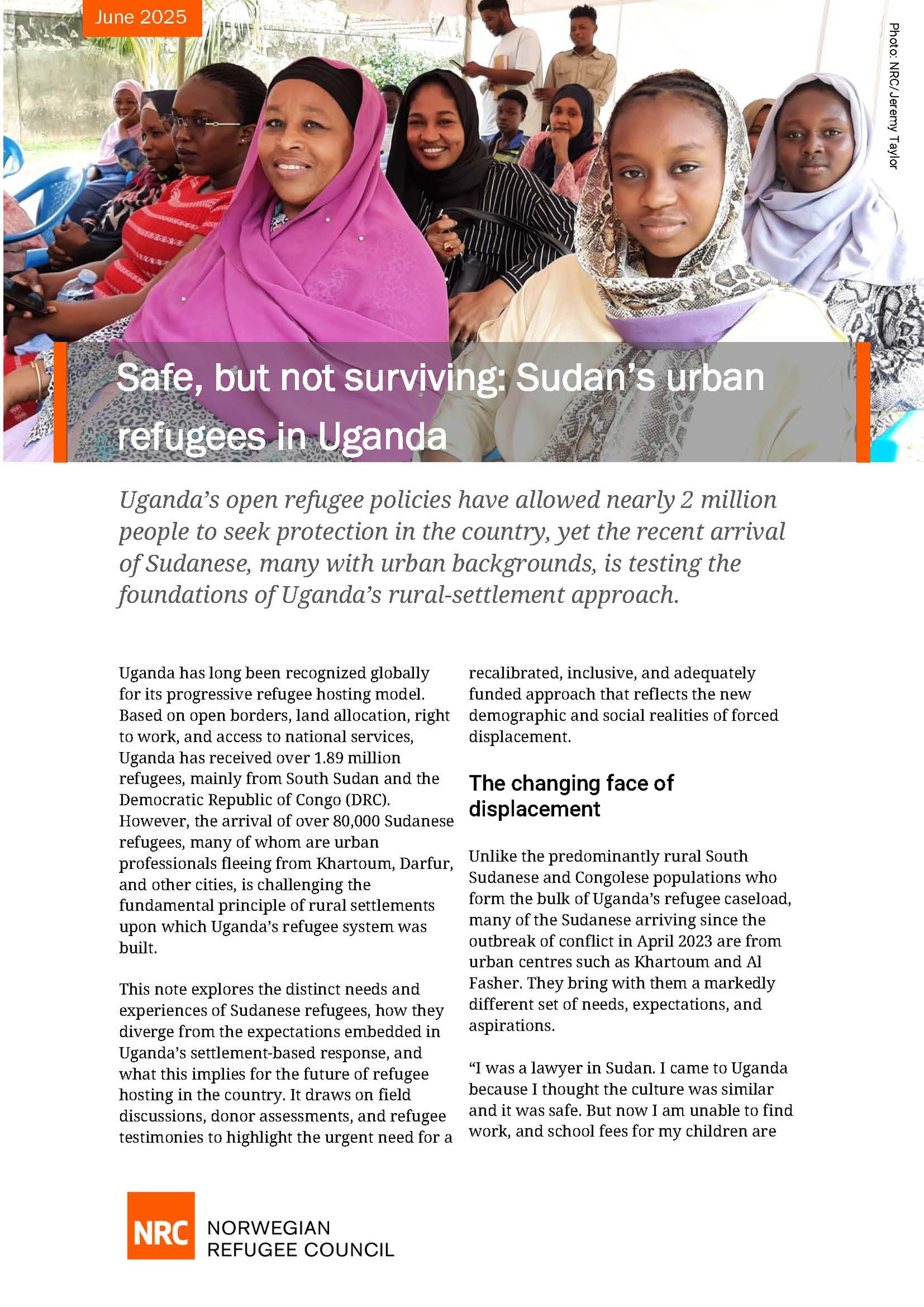 Safe, but not surviving: Sudan’s urban refugees in Uganda | NRC
