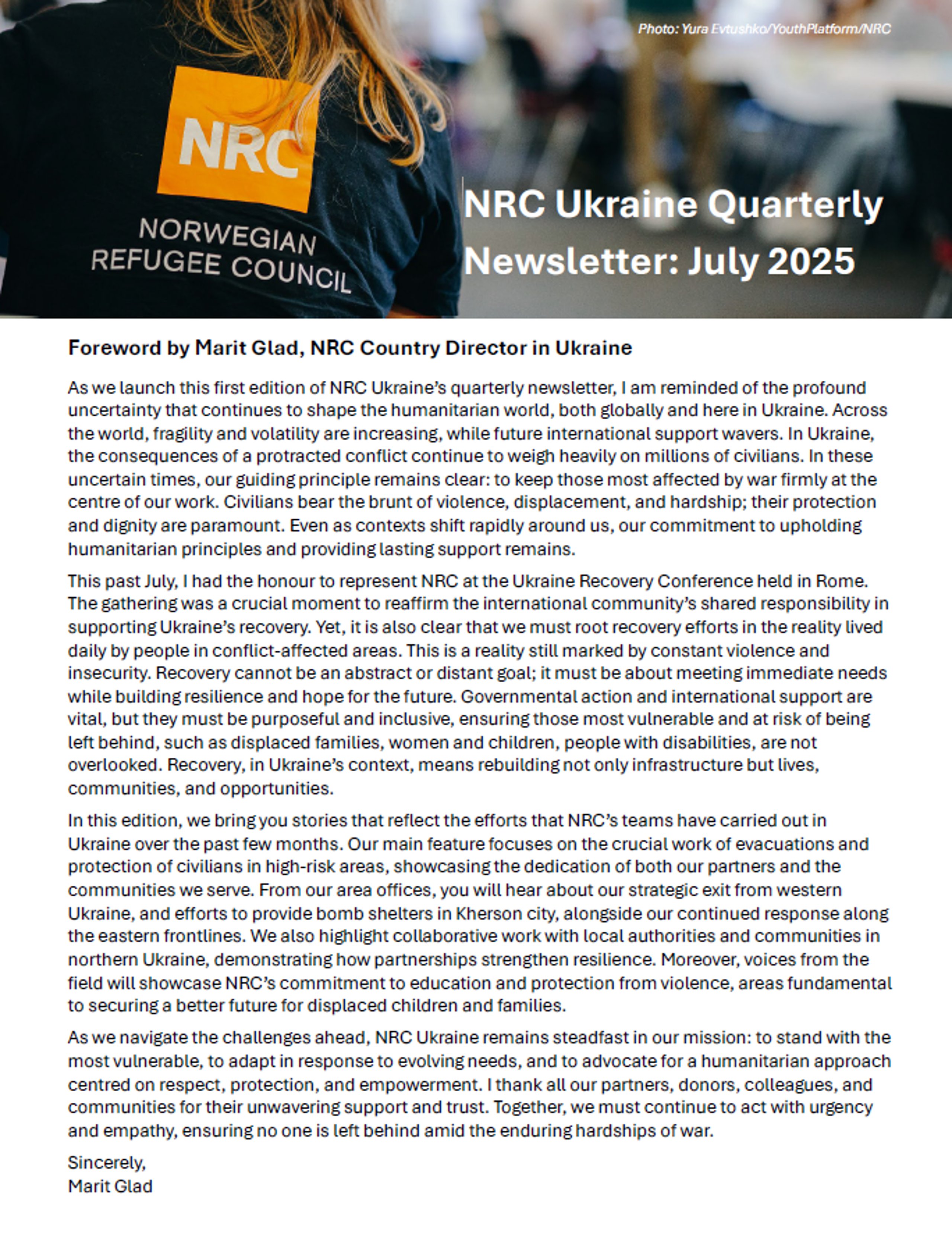 NRC Ukraine Quarterly Newsletter: July 2025 | NRC