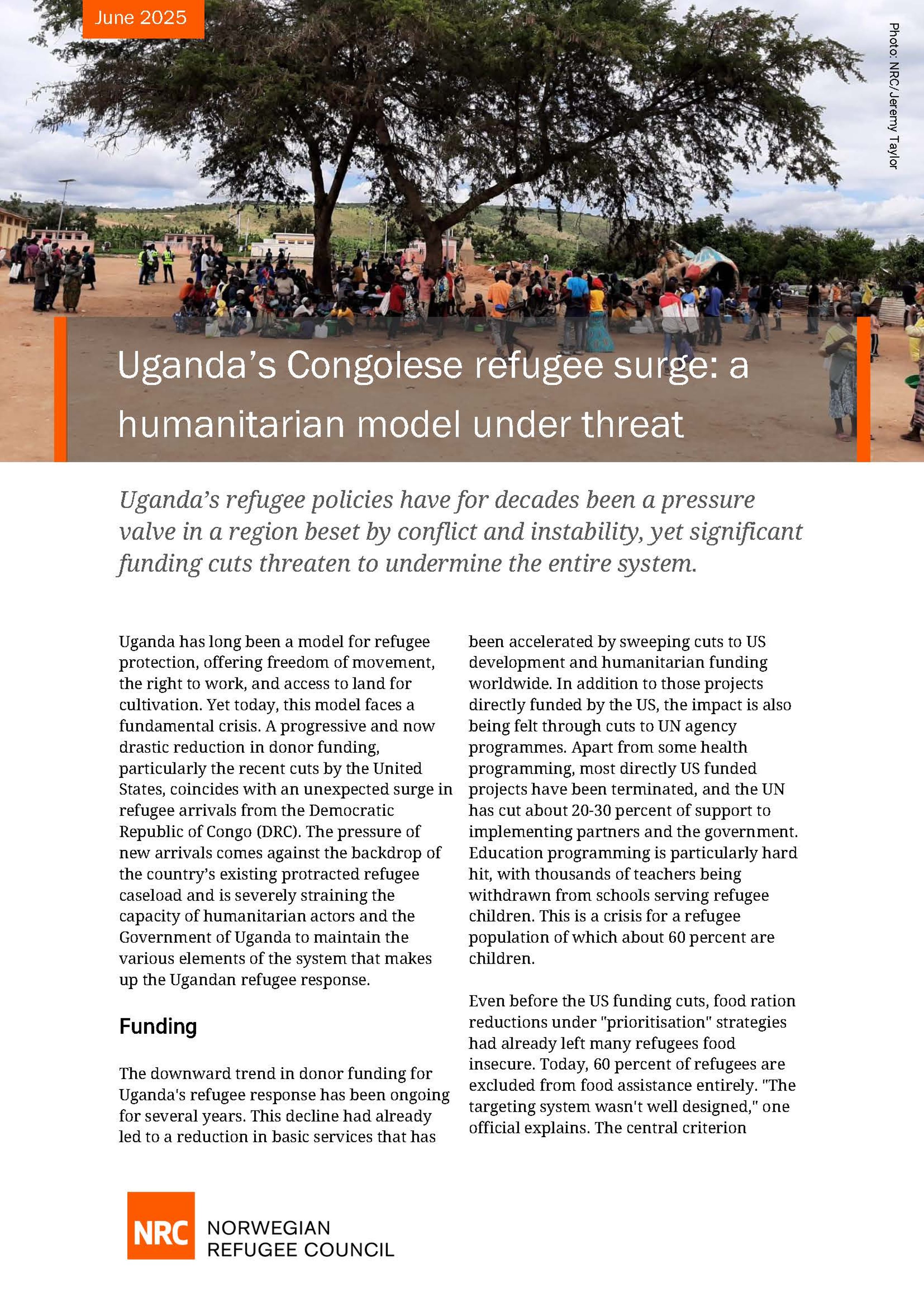 Uganda’s Congolese refugee surge: a humanitarian model under threat | NRC