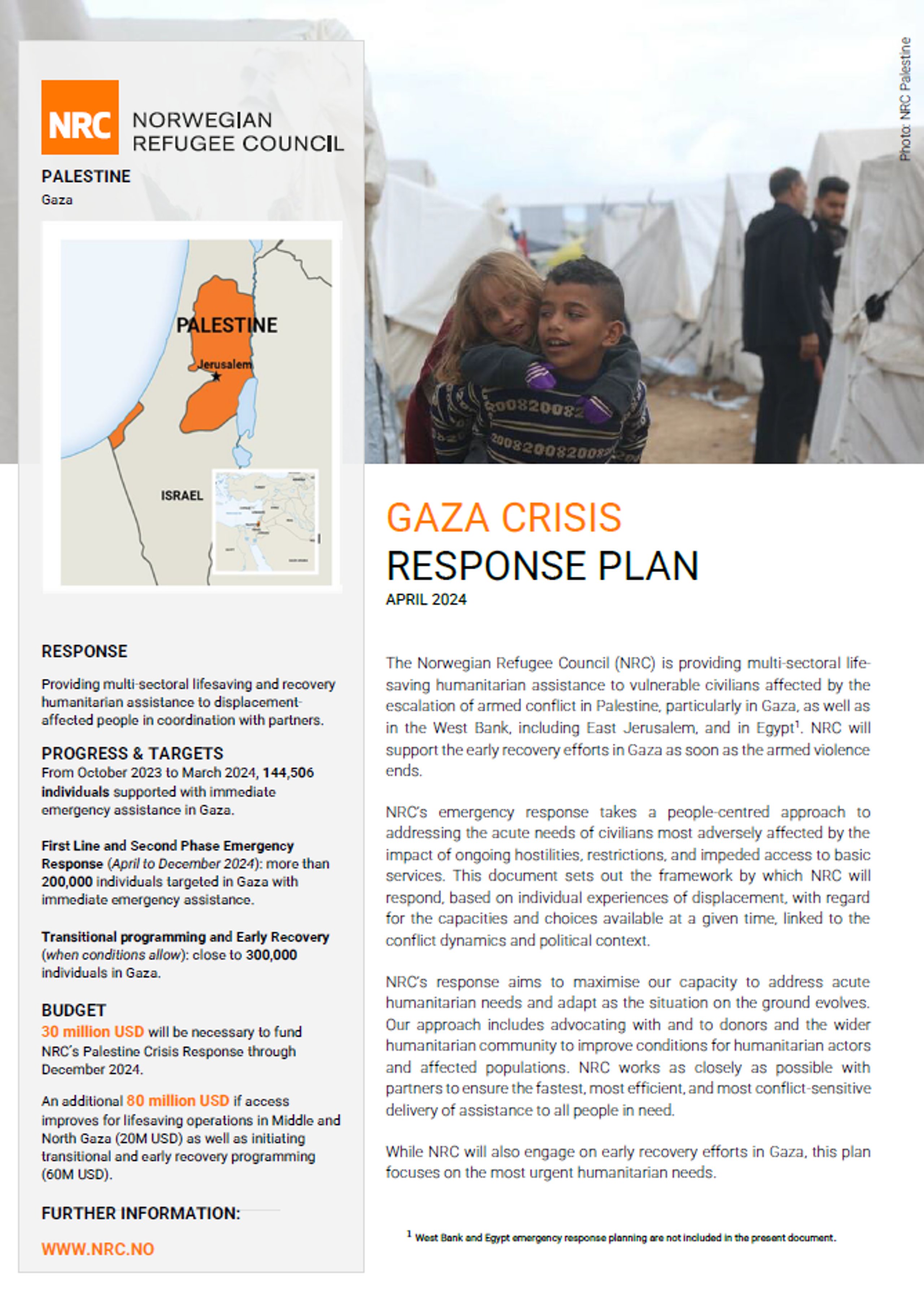 Gaza Crisis Response Plan | NRC