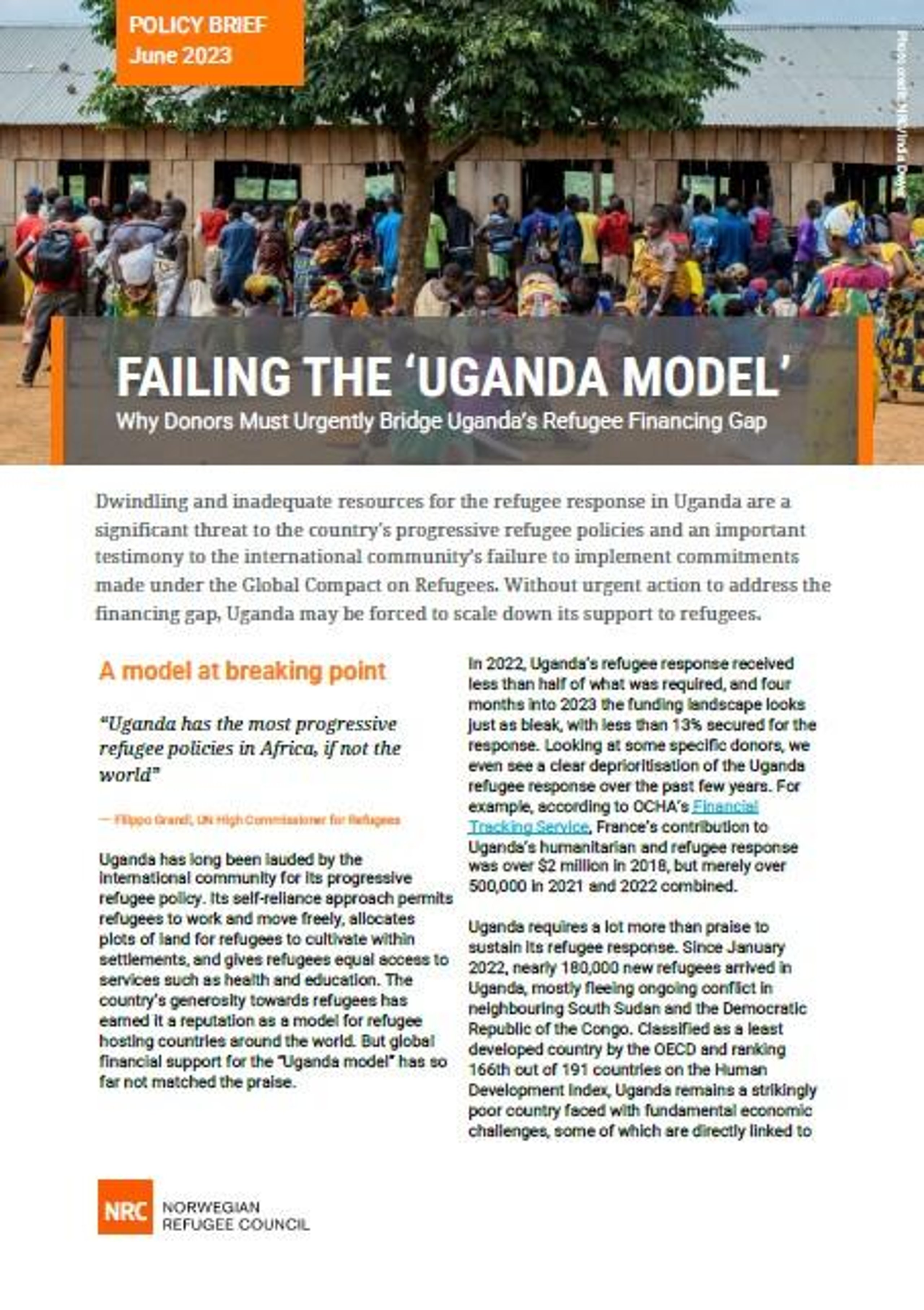 Failing the “Uganda Model”: Why donors must urgently bridge Uganda’s ...