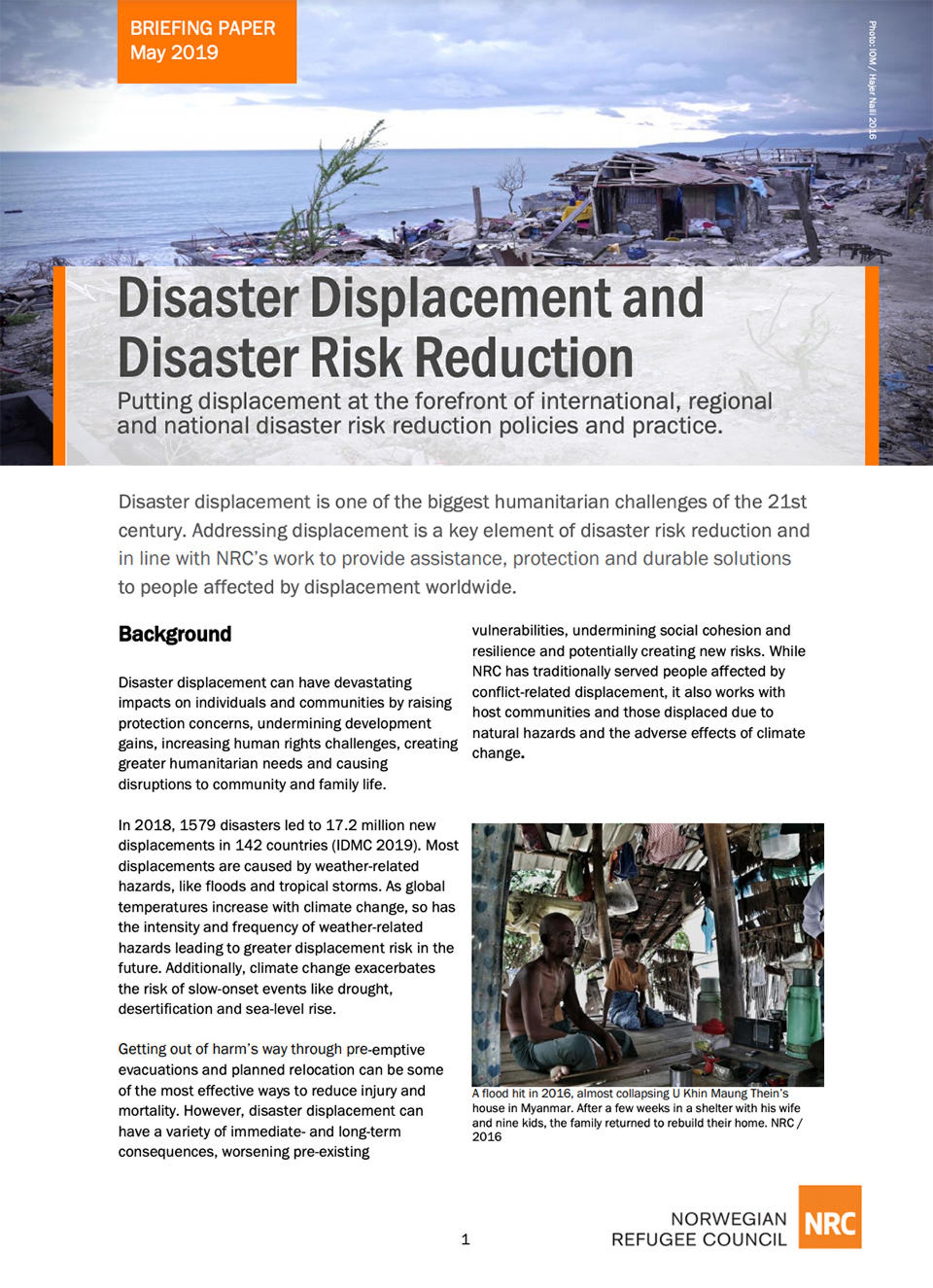 Disaster Displacement and Disaster Risk Reduction | NRC