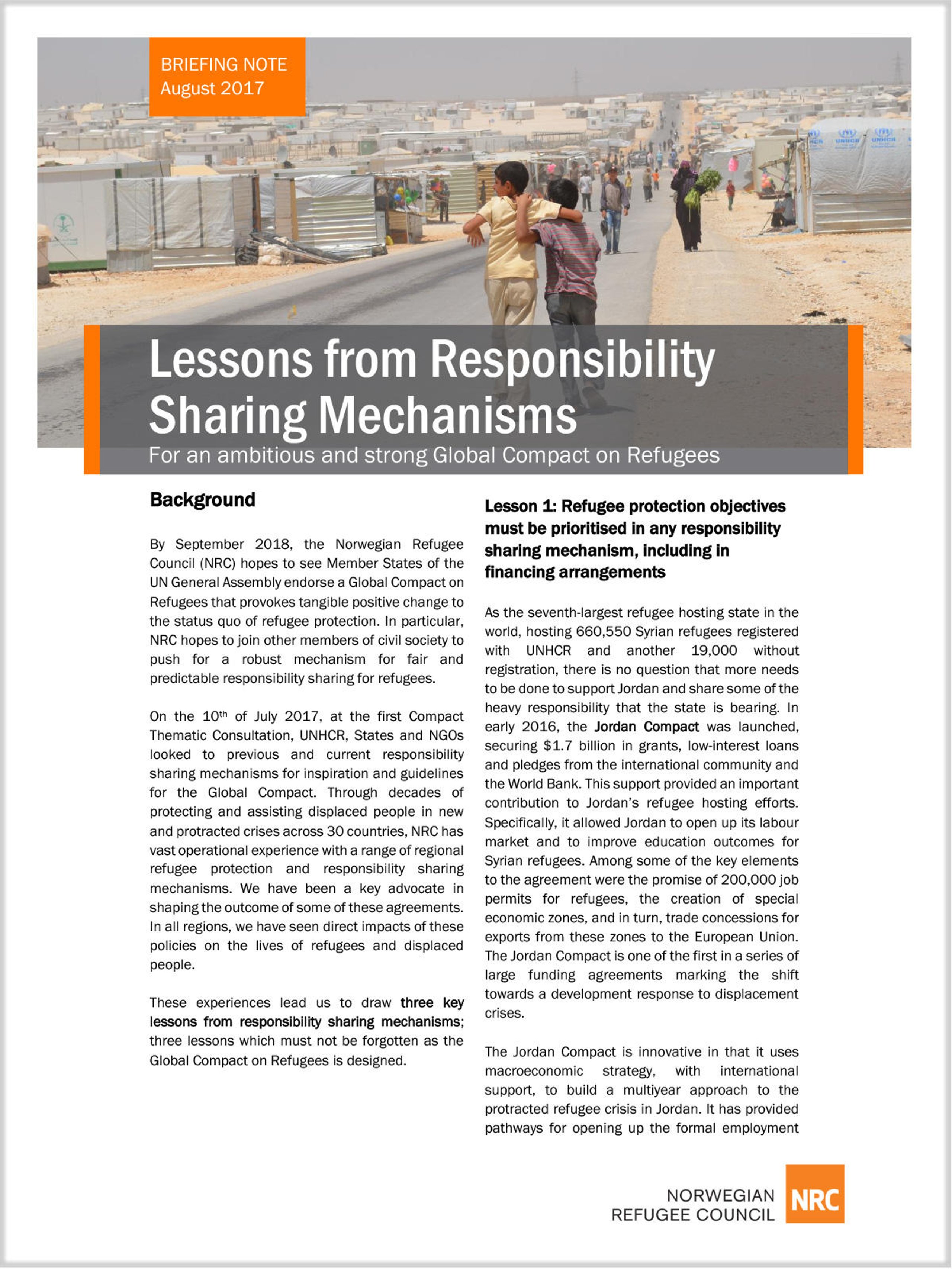 Lessons from Responsibility Sharing Mechanisms | NRC
